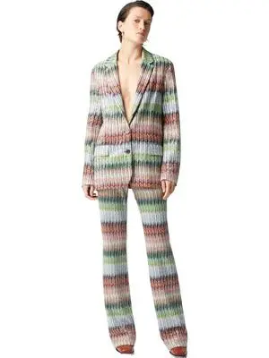 Missoni Flared Zig Zag Knit Trousers - Multicoloured
