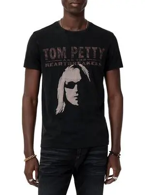 John Varvatos Tom Petty Appliqué Organic Cotton Graphic T-shirt - Black