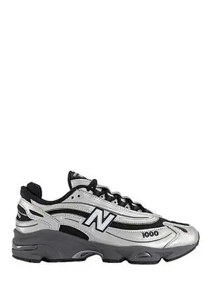 NEW BALANCE 1000 Metallic Mixed-material Trainers - Silver Metallic Green