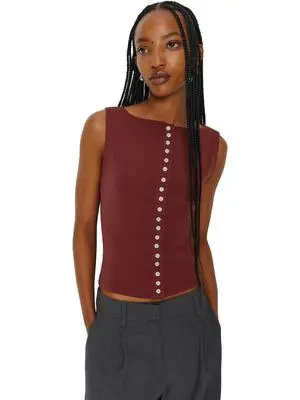 REFORMATION Julie Knit Top Red