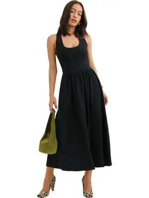 REFORMATION Walker Knit Midi Dress Black