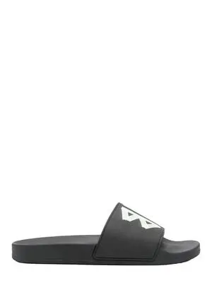Balenciaga Bb Logo-print Slides - Black