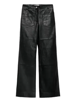 Victoria Beckham Leather Trousers - Black