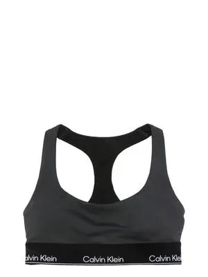Calvin Klein Logo-waistband Sports Bra - Black