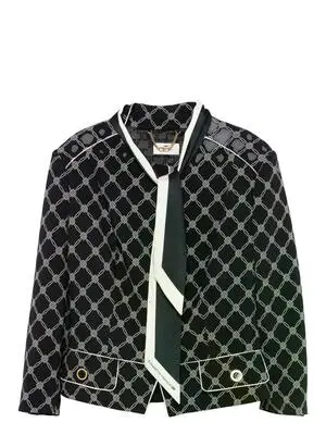 Elisabetta Franchi Printed Crepe Jacket - Black