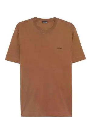 Zegna Logo-embroidered T-shirt - Brown