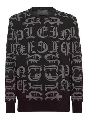 Philipp Plein Logo-intarsia Sweater - Black