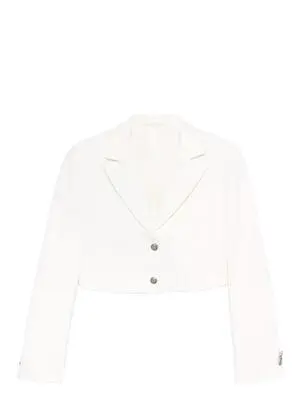 Palm Angels Cropped Blazer - White