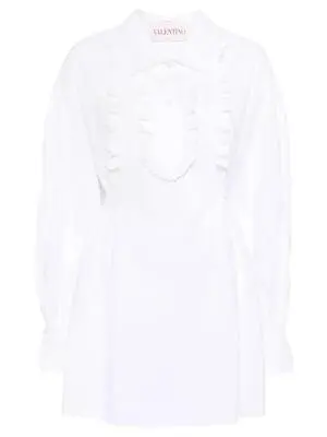 Valentino Garavani Ruffle-detail Mini Dress - White