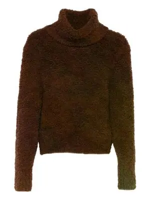 SELF-PORTRAIT Oversized Roll Neck Sweater - Brown
