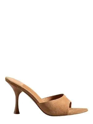 Jeffrey Campbell Agent Suede Mule Heels Beige