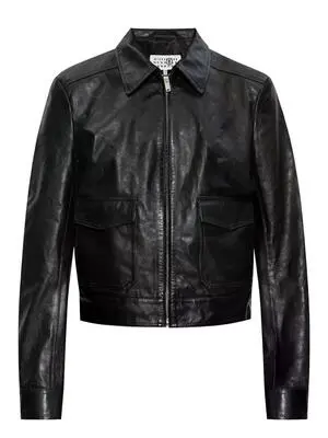 MAISON MARGIELA Zip-up Leather Jacket - Black
