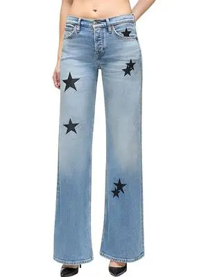 RE/DONE Mid Rise Wide Leg Jeans - Opal Indigo