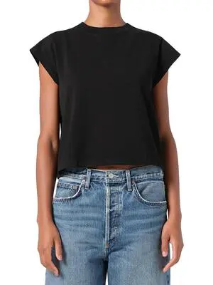 AGOLDE Bryce Cap-sleeve T-shirt - Black