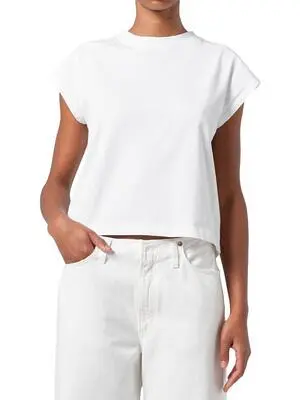 AGOLDE Bryce Cap-Sleeve T-Shirt White