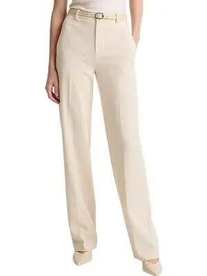Vince High Rise Tailored Trousers - Ecru