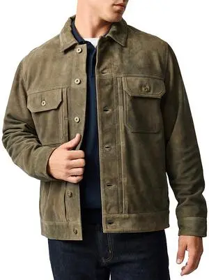 Rodd & Gunn Little River Leather Trucker Jacket - Mouse