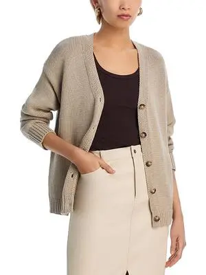 Aqua V-Neck Buttoned Cardigan Cuban Sand