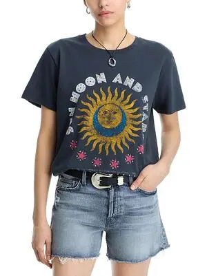 MOTHER The Rowdy Embellished Tee Sun Moon And Stars