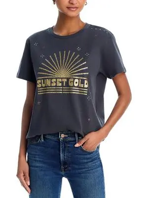 MOTHER The Rowdy Embellished Tee Sunset Gold
