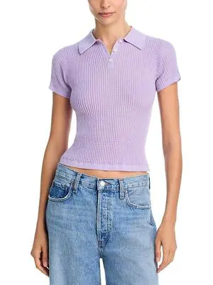 Guest In Residence Ribbed Cashmere Polo Sweater - Dusk