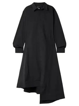 ADIDAS ORIGINALS Y3 Cotton-blend Poplin Maxi Shirt Dress - Black