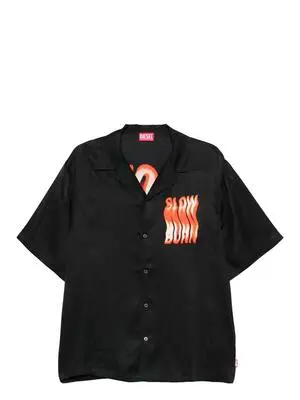 DIESEL Slogan-print Shirt - Black