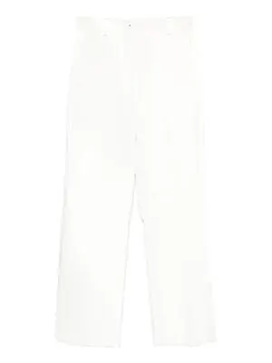 Elisabetta Franchi Satin-bands Crepe Trousers - White