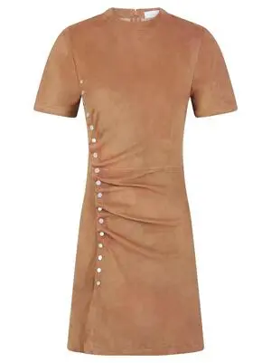 Rabanne Gathered Mini Dress - Brown