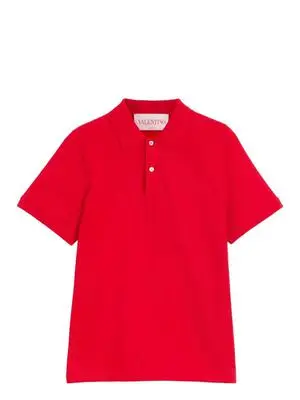 Valentino Garavani Vlogo-embroidered Polo Shirt - Red