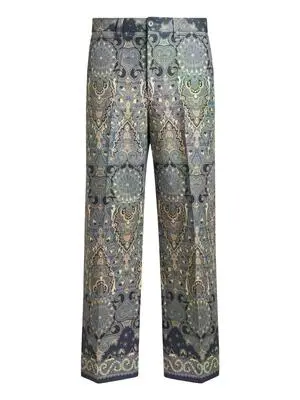 Etro Paisley-print Trousers - Blue
