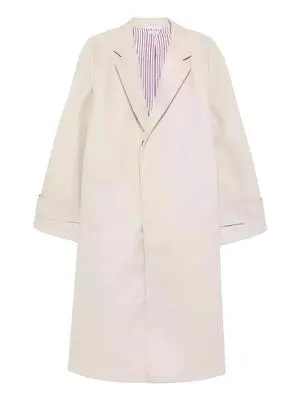 Thom Browne Cotton Raglan Coat - Neutrals