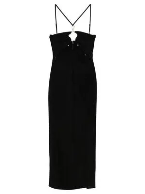NISSA Hardware-detailed Midi Dress - Black
