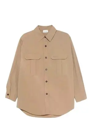 P.a.r.o.s.h Logo-embroidered Shirt - Neutrals