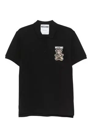 Moschino Teddy Bear-print Polo Shirt - Black