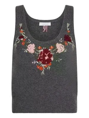 Rabanne Embroidered Tank Top - Grey