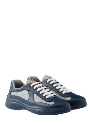 Prada America's Cup Soft Rubber And Bike Fabric Sneakers - Blue