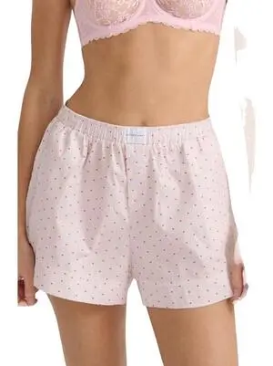 KAT THE LABEL Henry Heart Pajama Shorts - Heart Print