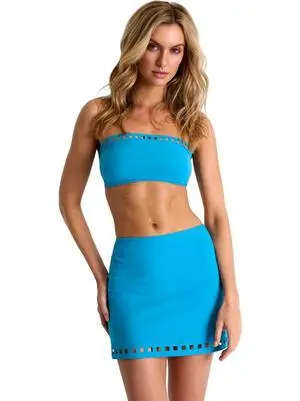 Shan Swim Mini Skirt With Cutouts - Blue