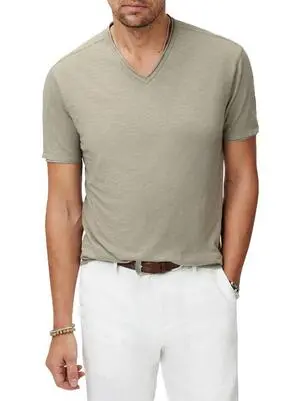 John Varvatos Miles Slub Organic Cotton V-neck T-shirt - Spruce