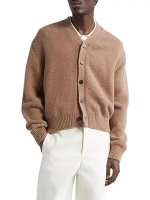 Jacquemus Le Signature Alpaca-blend Cardigan - Light Brown