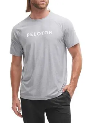 PELOTON Classic Fit Short Sleeve Top Light Heather Grey