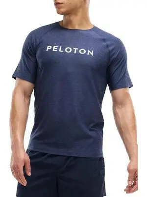 PELOTON Classic Fit Short Sleeve Top Navy Blue 2