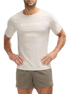 PELOTON Classic Fit Short Sleeve Top Oatmeal Heather