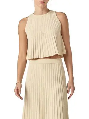 English Factory Pleated Rib Tank - Ivory