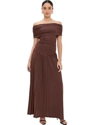 Lioness Field Of Dreams Maxi Dress - Coffee