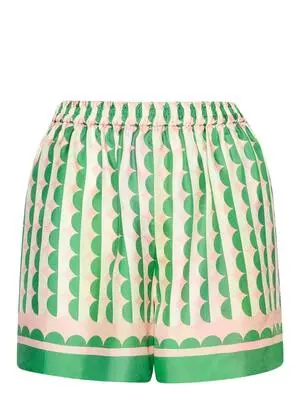 Oscar De La Renta Geometric Pattern Thigh-length Shorts - Green