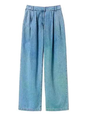 TWINSET Pleated Wide-leg Jeans - Blue