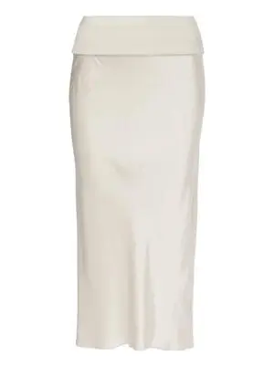 Rick Owens Satin Midi Skirt - White