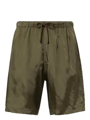 Dries Van Noten Metallic Shorts - Green